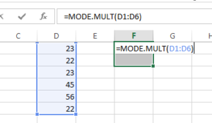 Excel MODE.MULT function - Excelabcd