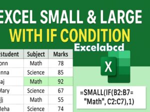 Lesson#259: Using SMALL Function with IF Condition in Excel (Based on ...